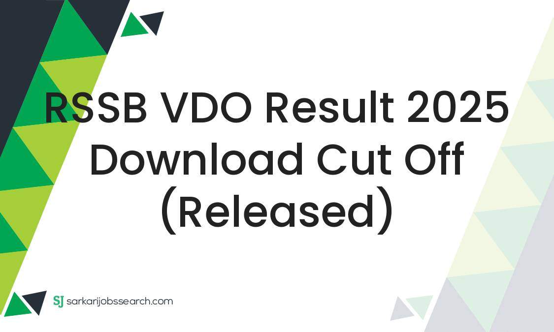 RSSB VDO Result 2025 Download Cut Off (Released) - SarkariJobsSearch
